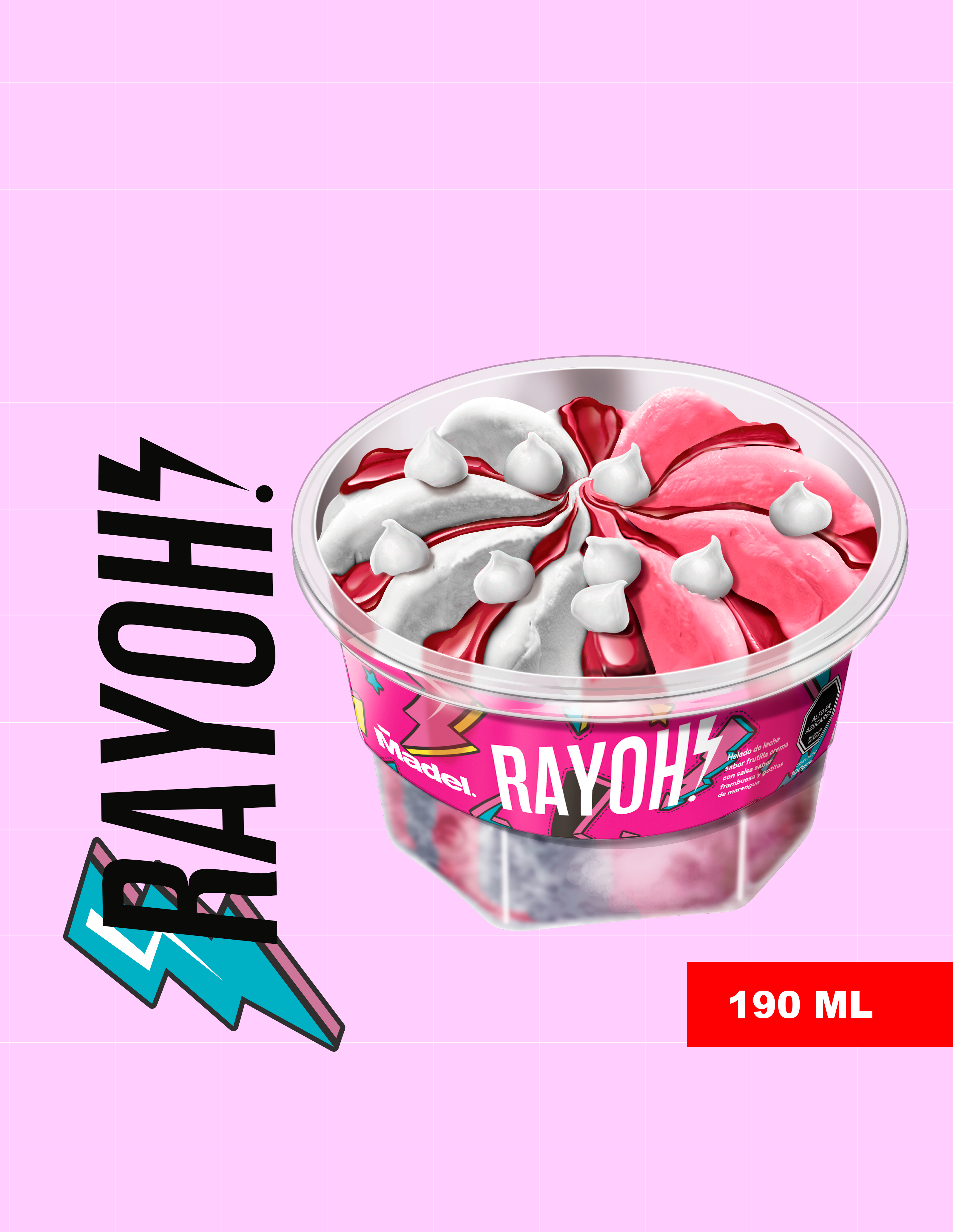 Rayoh Frutilla Crema [16 Unidades] – Helados Madel